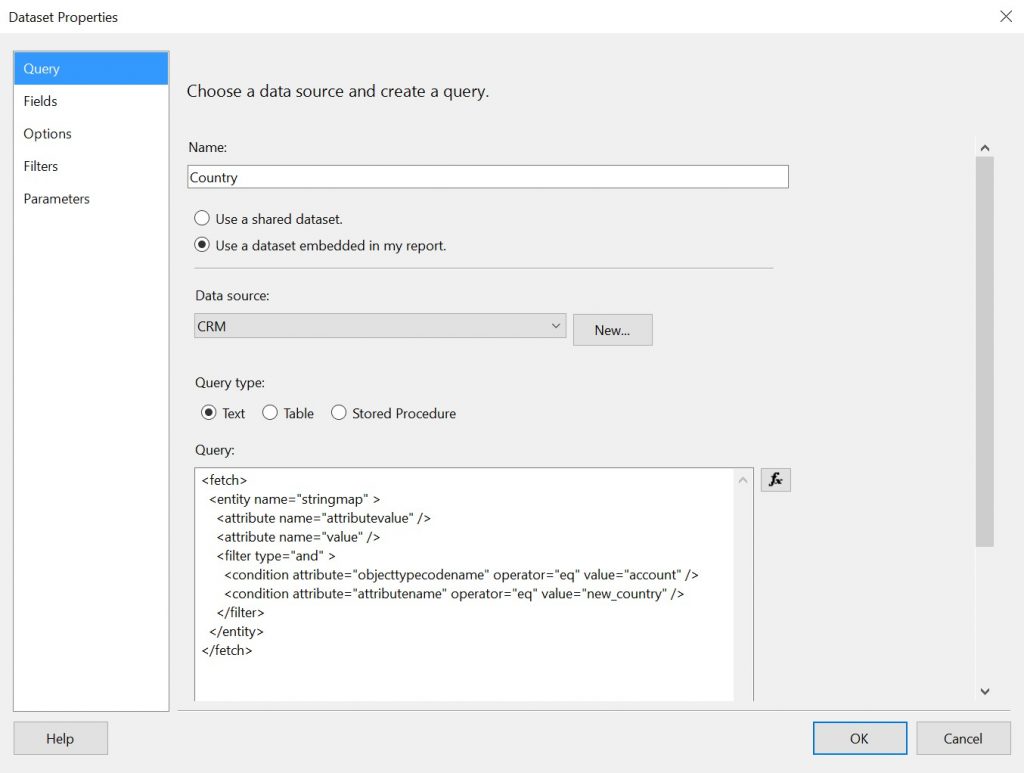 How to add an Option Set as a parameter in a SSRS Report – Dayman Dynamics